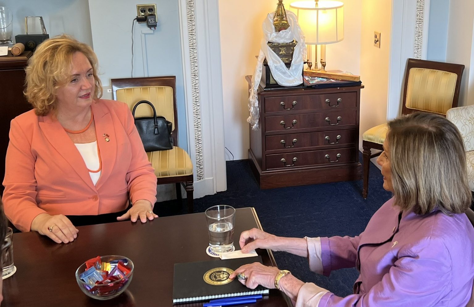 Ambasadorja Faber takim me Nansi Pelosi: Mirënjohje për mbështetjen e ...
