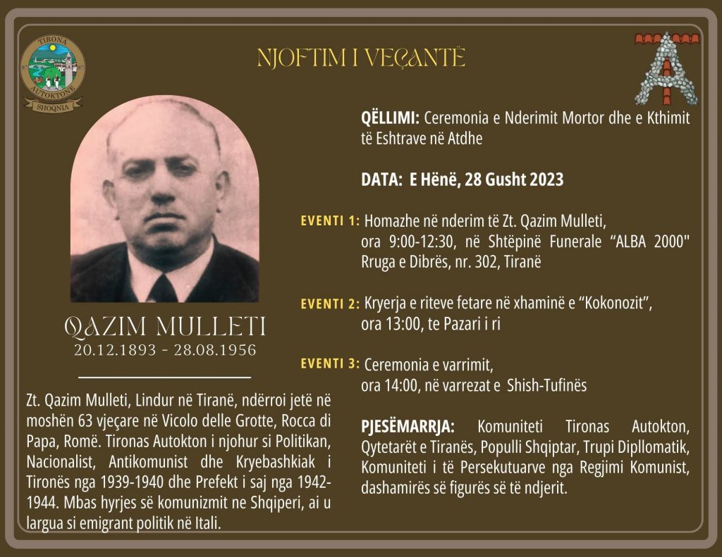 “Qazim Bej Mulleti, i vërteti !” – Tirana Diplomat